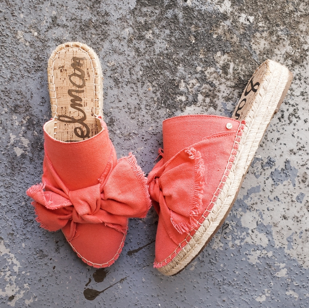 Sam Edelman Lynda Pink Bow Spandrille Mules - Gem